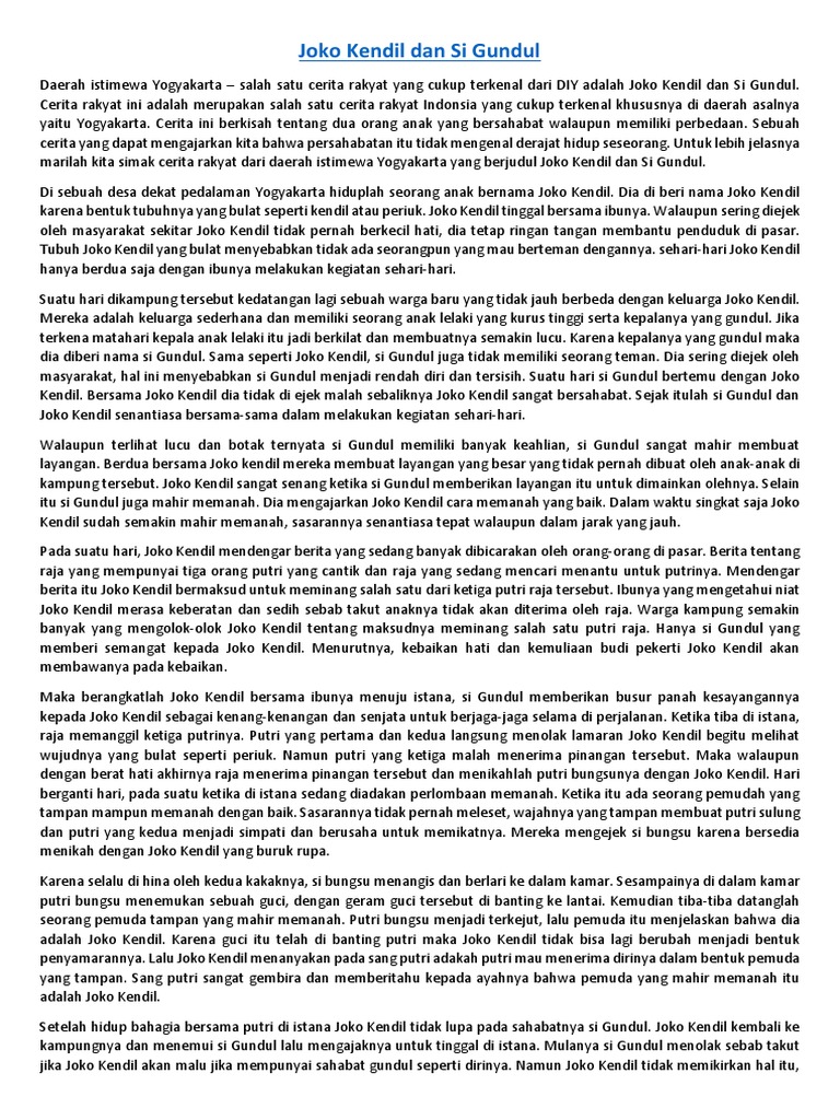 Joko Kendil Dan Si Gundul | PDF