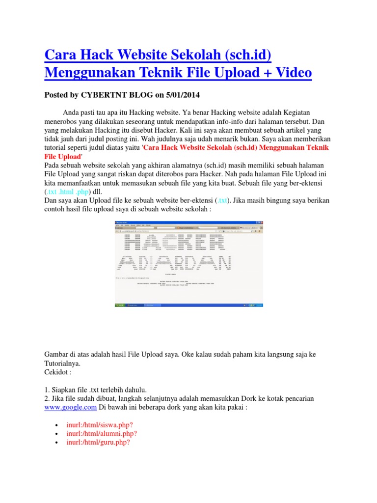 Cara Hack Website Sekolah | PDF