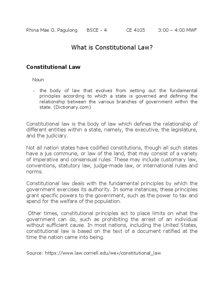 What Is Constitutional Law? | PDF | Law
