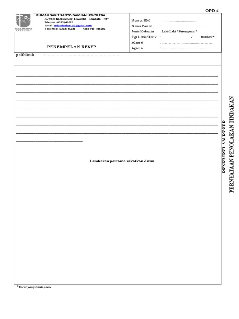 Opd 4 - Form Penempelan Resep | PDF | Bisnis