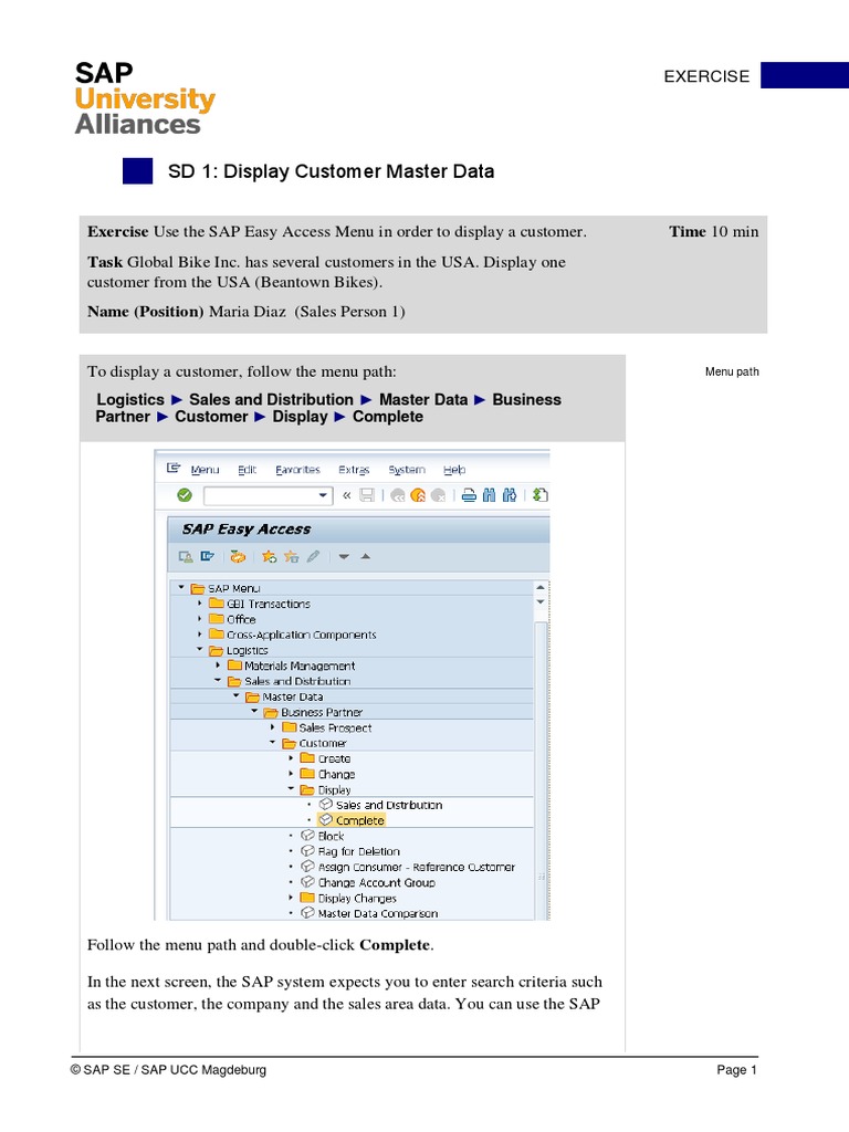 Intro ERP Using GBI Exercises SD en v3.1 PDF | PDF | Logistics | Business