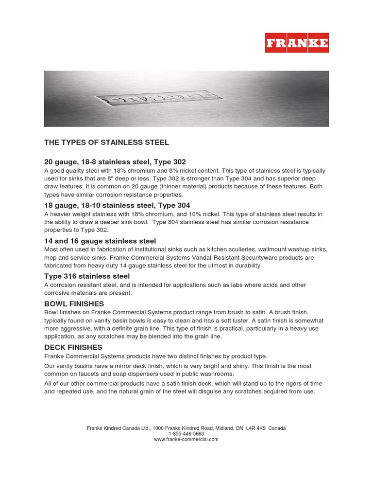 The Types of Stainless Steel | PDF