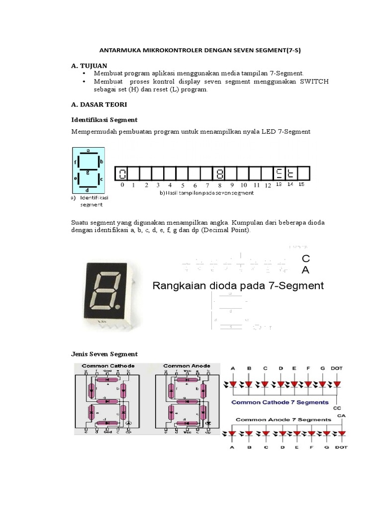Antarmuka Mikrokontroler Dengan Seven Segment (7-S) | PDF