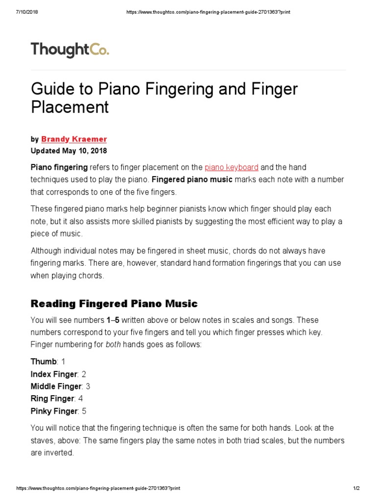 Piano Fingering Placement Guide 2701363 | PDF | Chord (Music) | Piano