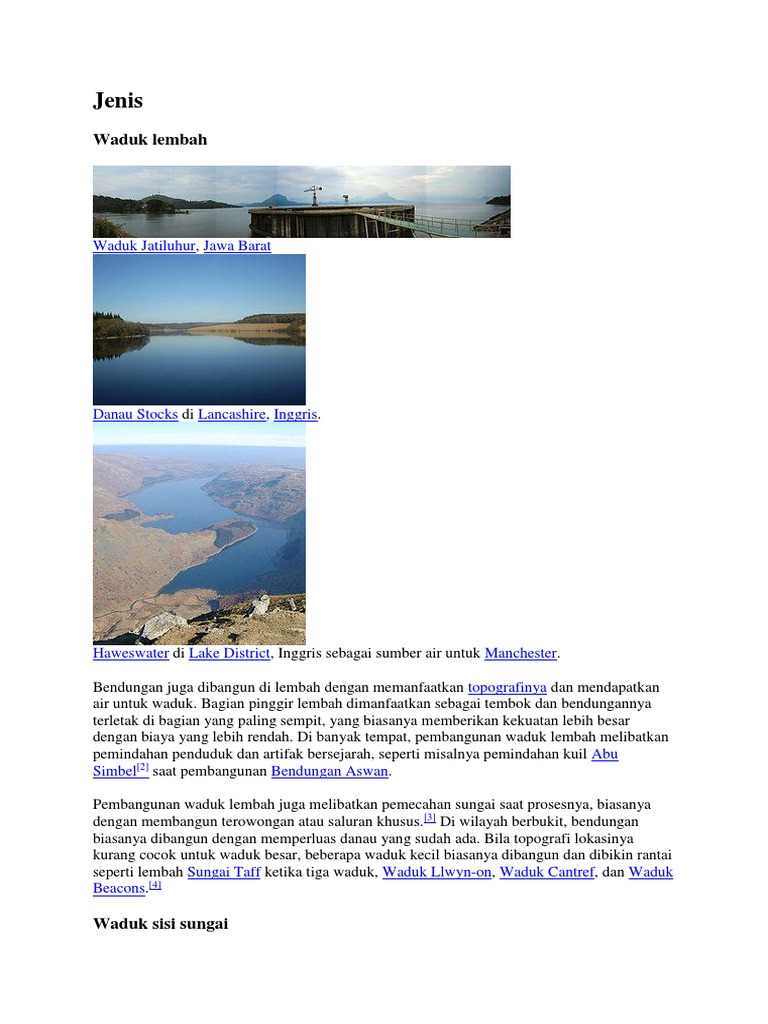 Jenis-jenis Waduk dan Fungsinya | PDF