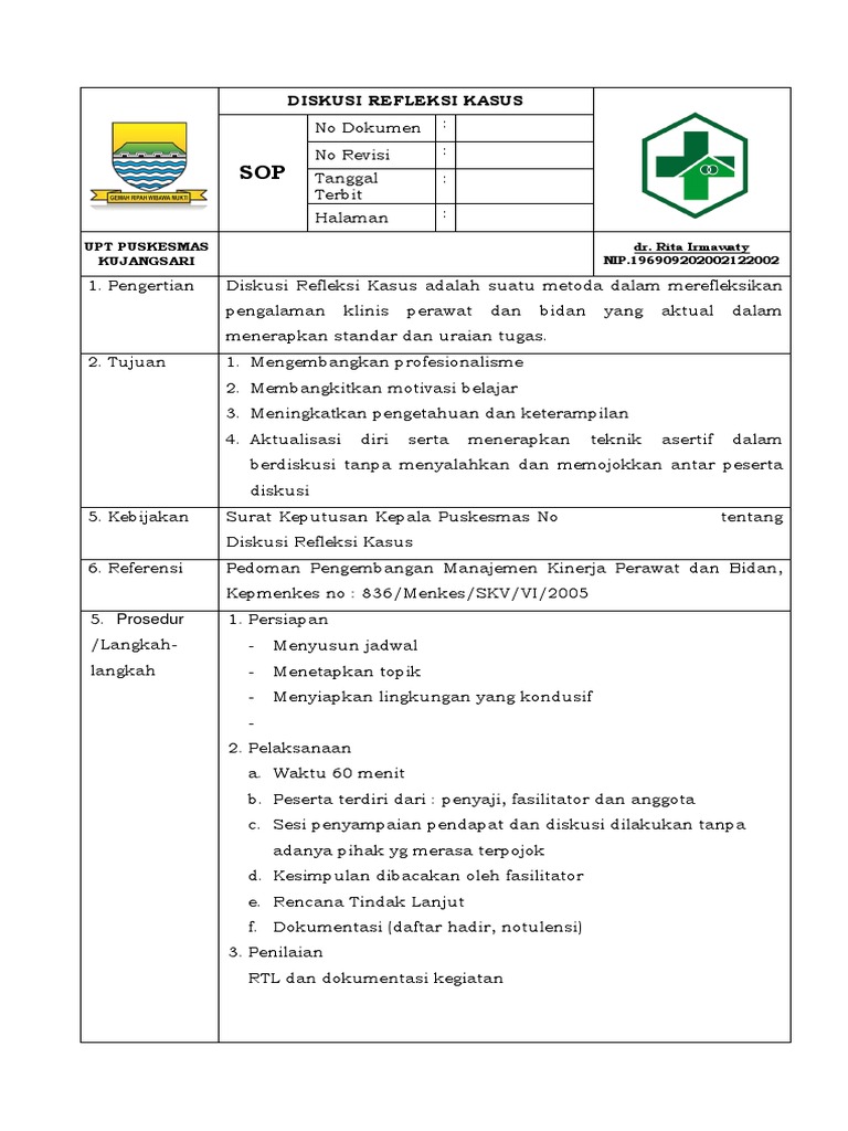 Sop Diskusi Refleksi Kasus | PDF