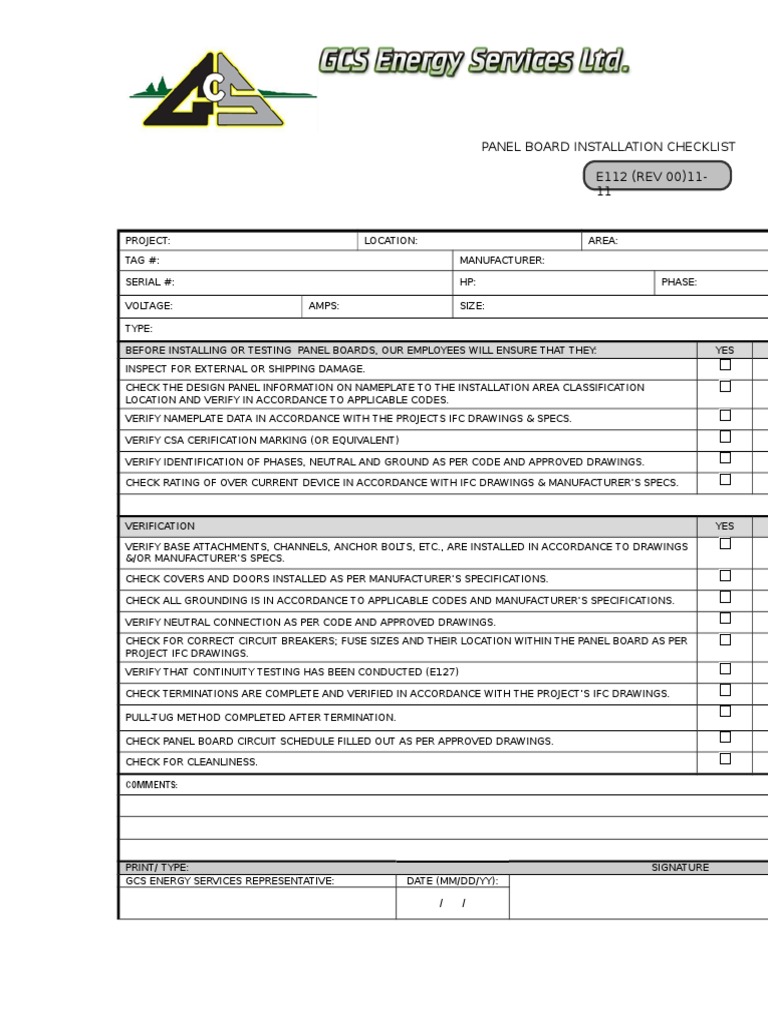 Panel Board Installation Guide | PDF | Fuse (Electrical) | Equipment