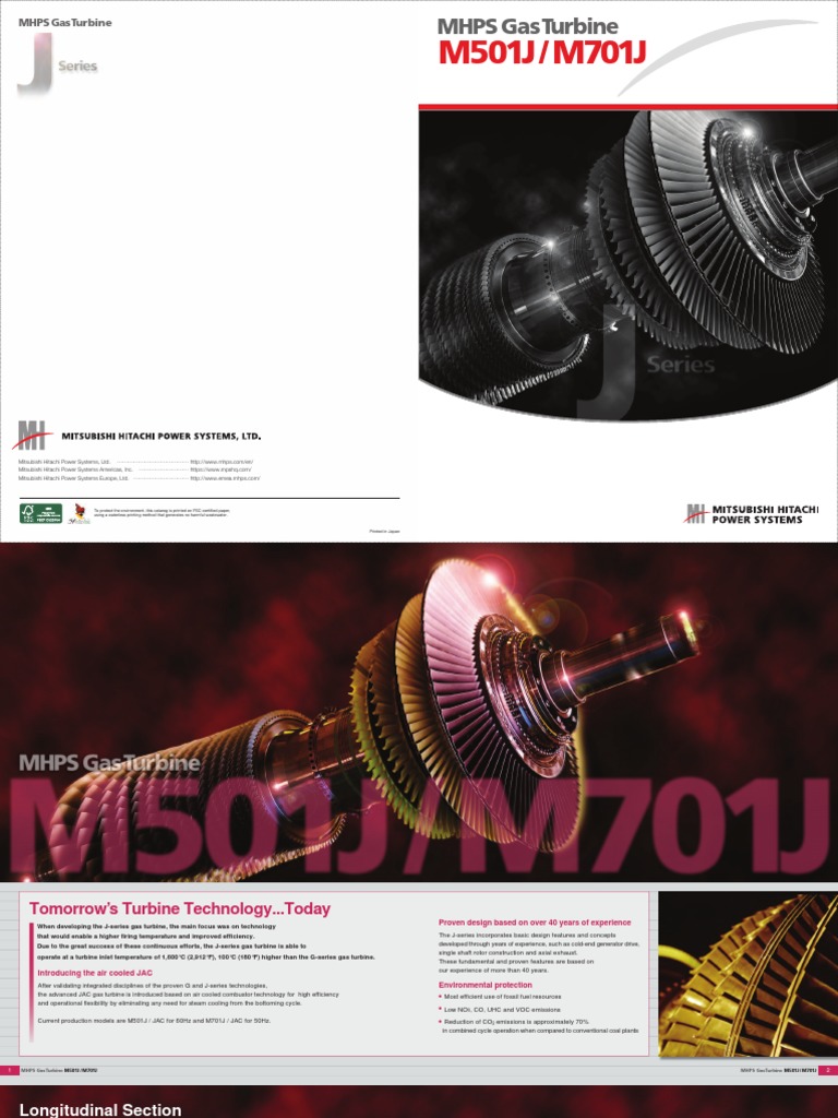 MHPS M501J/M701J Gas Turbine Overview | PDF | Gas Turbine | Turbine