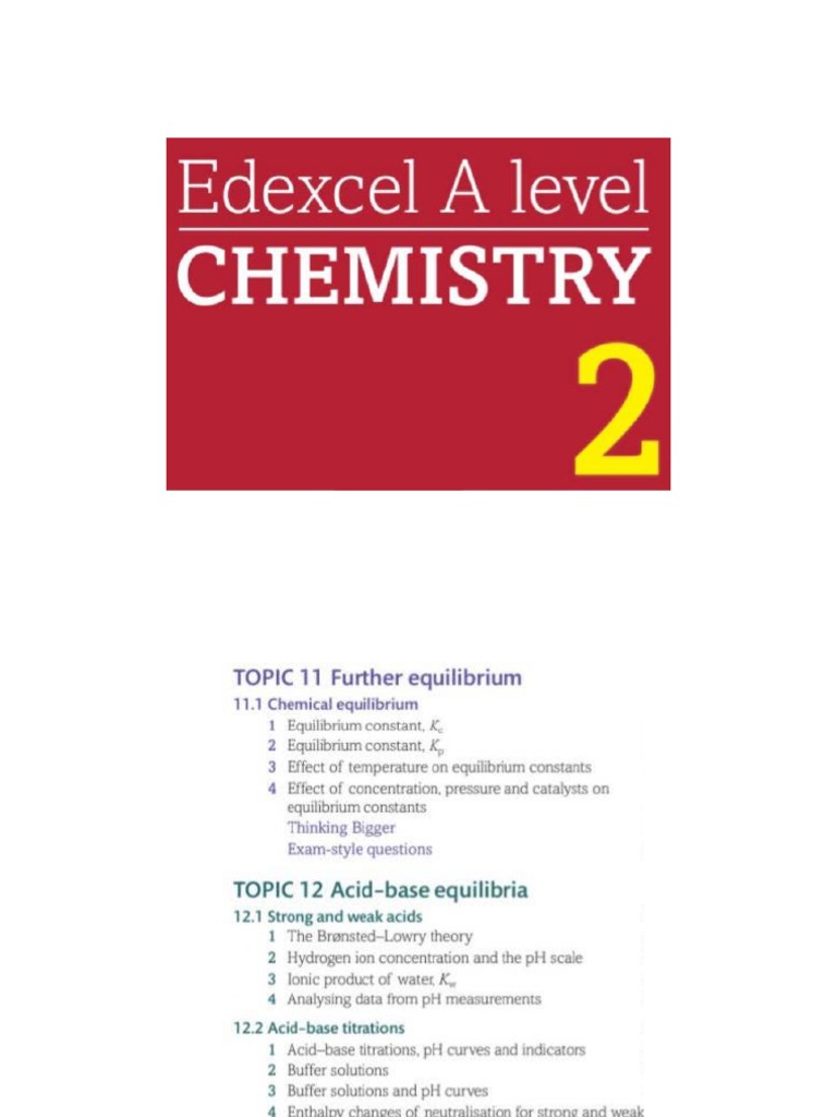 A2 Edexcel Chemistry Topics Overview | PDF