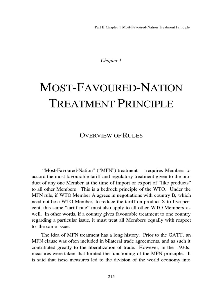 Most Favored Nation PDF | PDF | Most Favoured Nation | World Trade ...