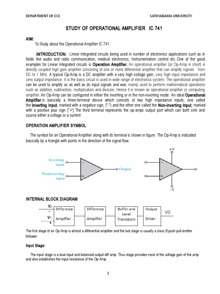 Analog Integrated Circuits LAB Manual | PDF | Operational Amplifier ...