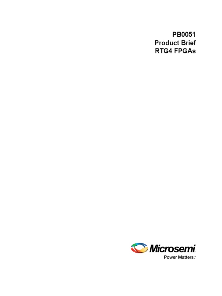 Microsemi RTG4 FPGA Product Brief PB0051 V10 | PDF | Field Programmable ...