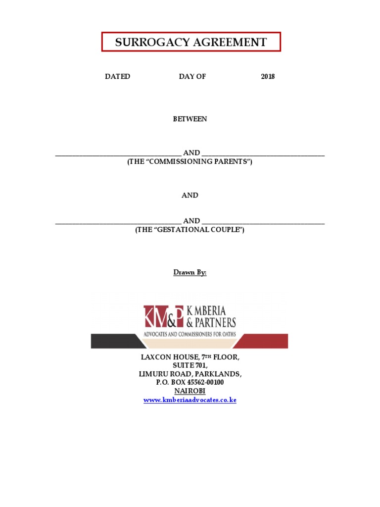 Surrogacy Agreement | PDF | Surrogacy | In Vitro Fertilisation