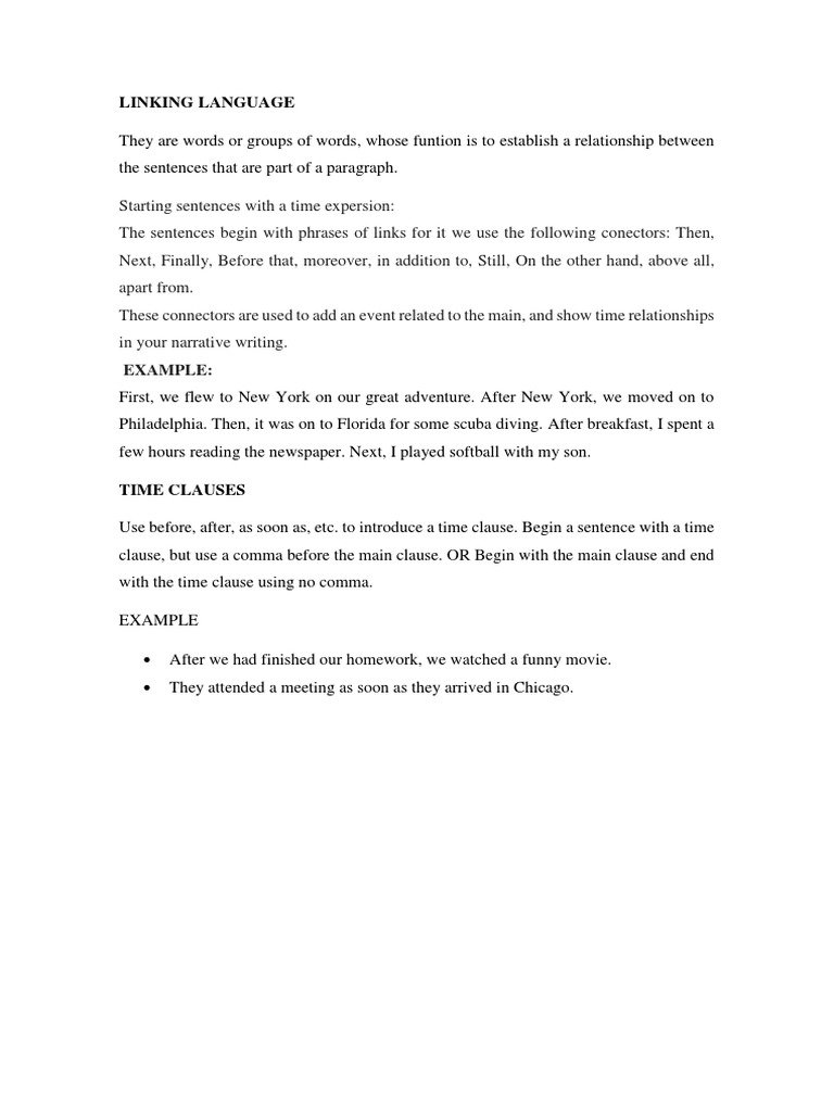 Linking Language: Example | PDF