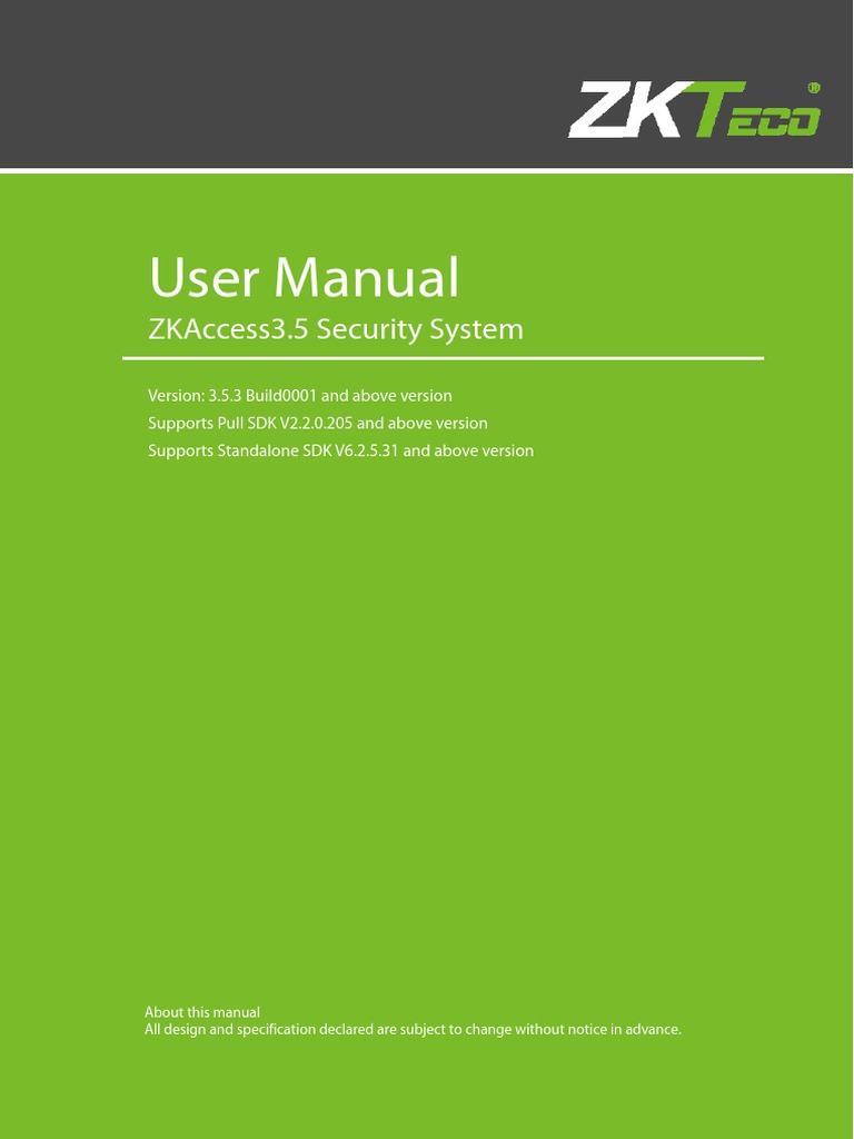 ZKAccess3.5 Security System User Manual V3.1.1 PDF | PDF | Access Control | Ip Address