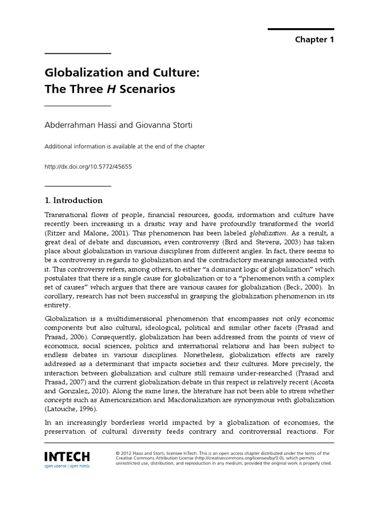 InTech-Globalization and Culture The Three H Scenarios | PDF | Globalization | Value (Ethics)