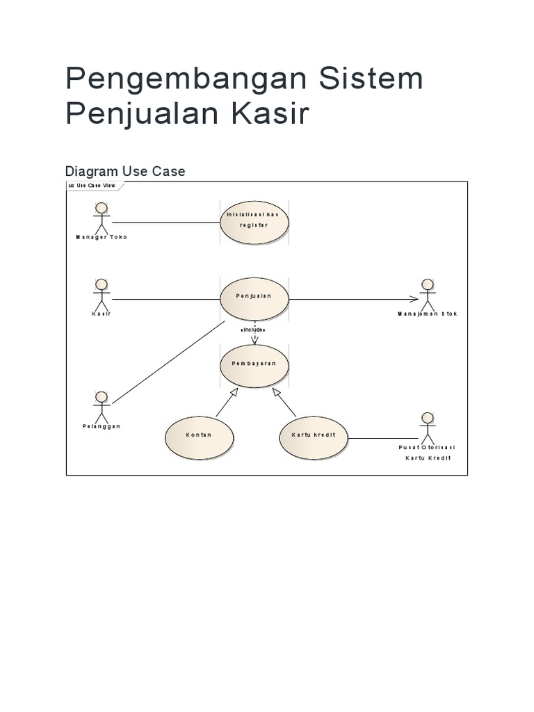 Pengembangan Sistem Penjualan Kasir: Diagram Use Case