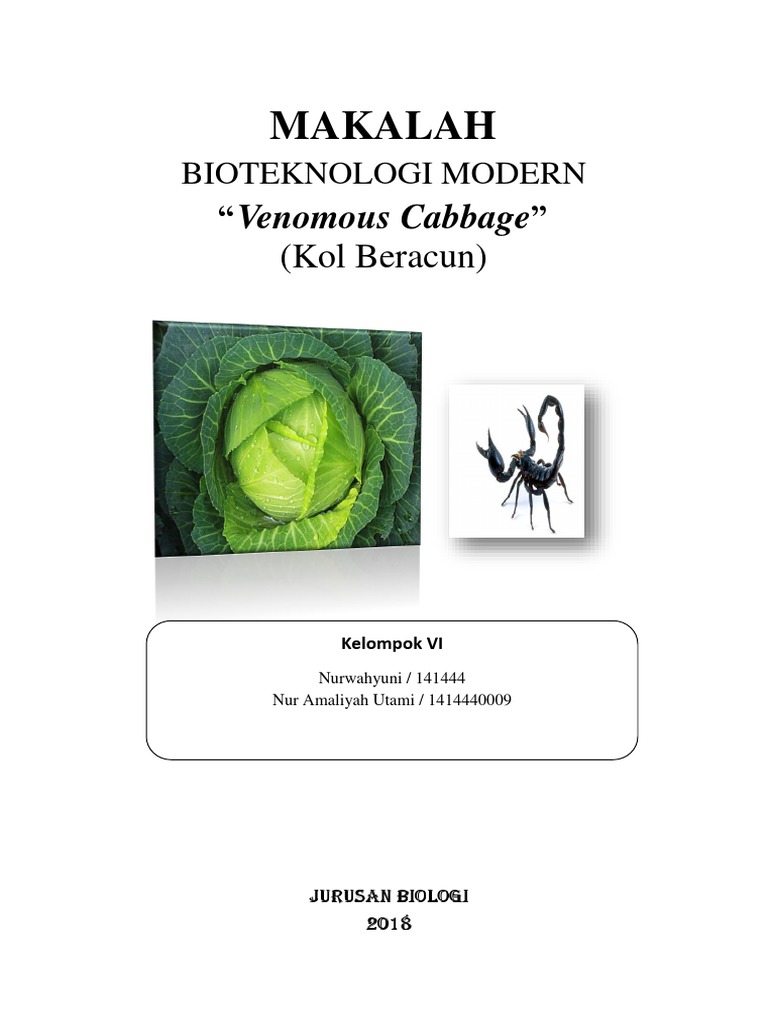 MAKALAH Kol Beracun (Venomous Cabbage) | PDF
