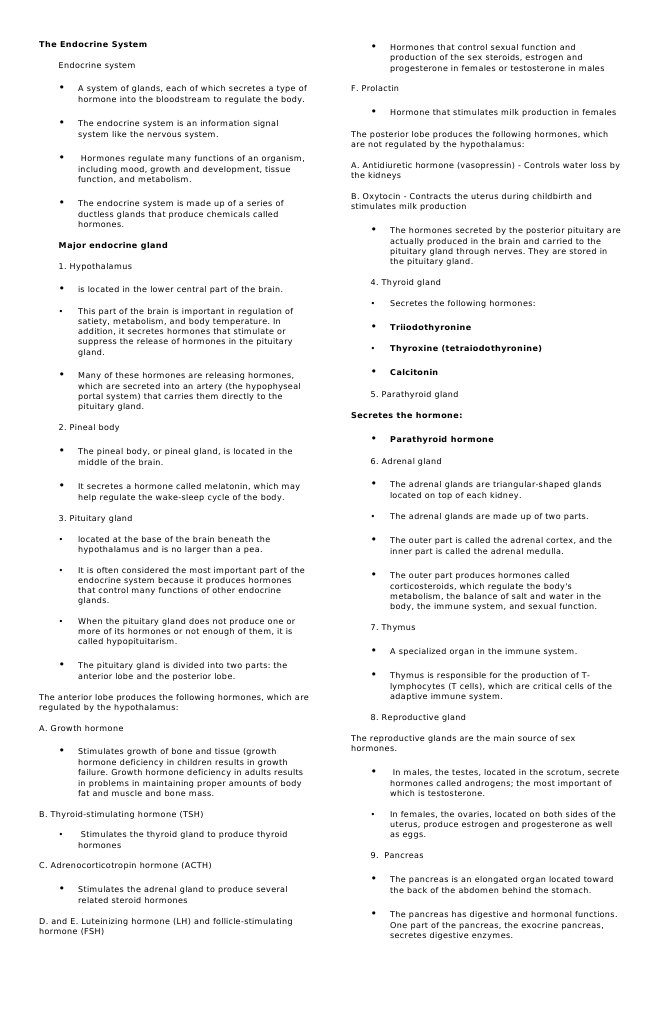 The Endocrine System Notes | Endocrine System | Adrenal Gland