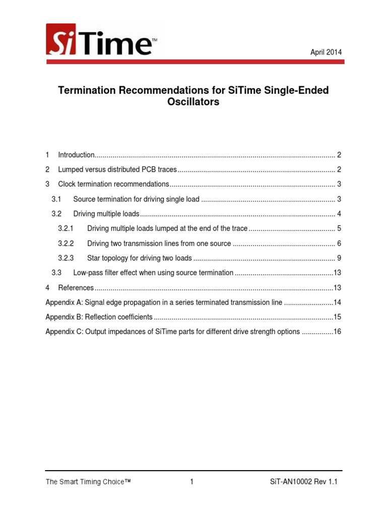 AN10002 Single Ended Clock Termination | PDF | Transmission Line | Electrical Impedance
