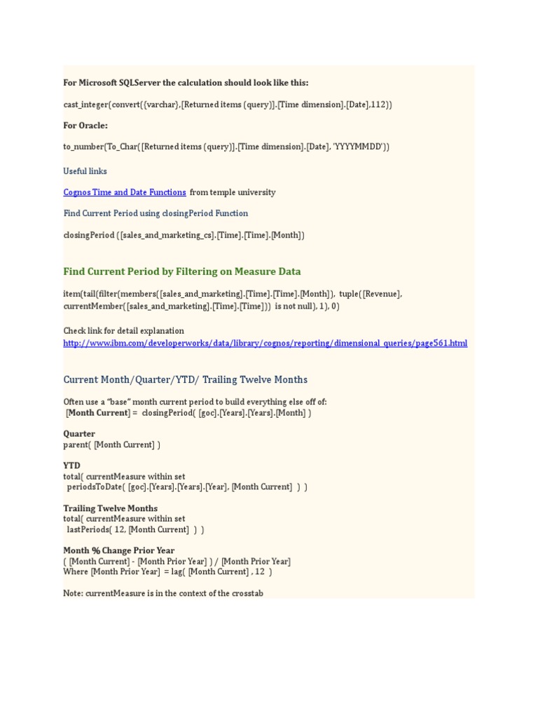 Cognos RS - Functions - 19 | PDF | Information Retrieval | Data