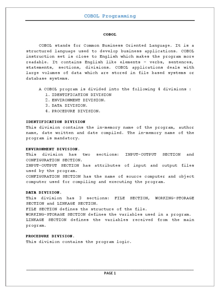 Cobol | PDF | Database Index | Computer Program