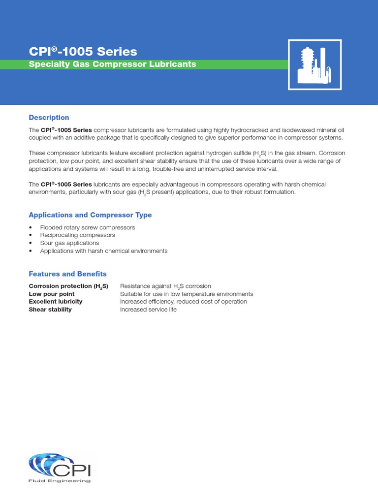 Cpi-1005 Series Pds v1 | PDF | Lubricant | Viscosity