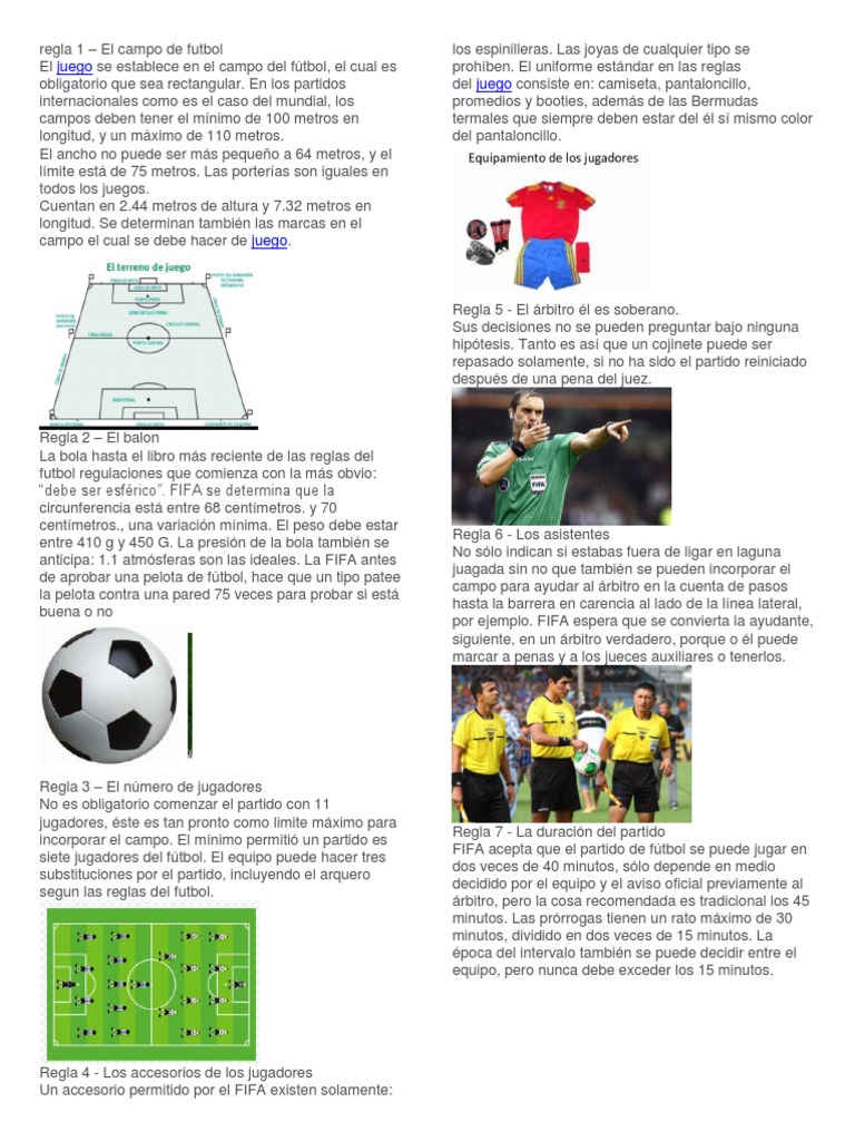 Reglas Del Futbol Variantes Deportivas Asociación De Futbol