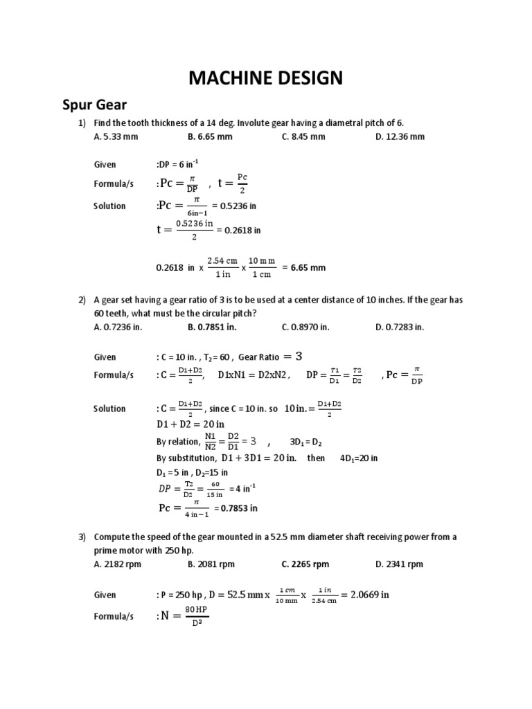 Machine Design | PDF | Gear | Belt (Mechanical)