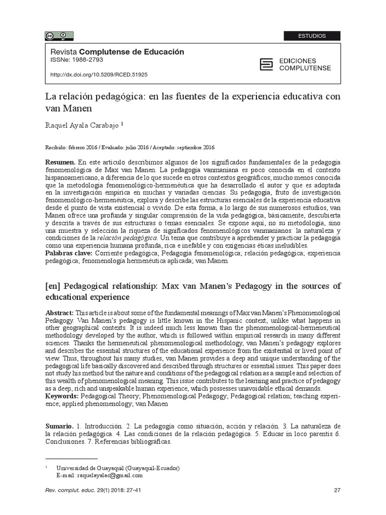 VAN MANEN | Adultos | Hermenéutica