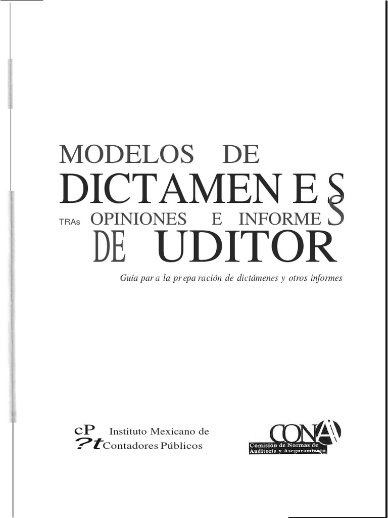 Modelos de Dictamenes 1 de 2 | PDF | Contador | Auditoría