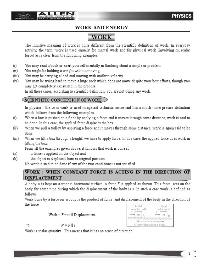 Work and Energy | PDF | Power (Physics) | Kilowatt Hour