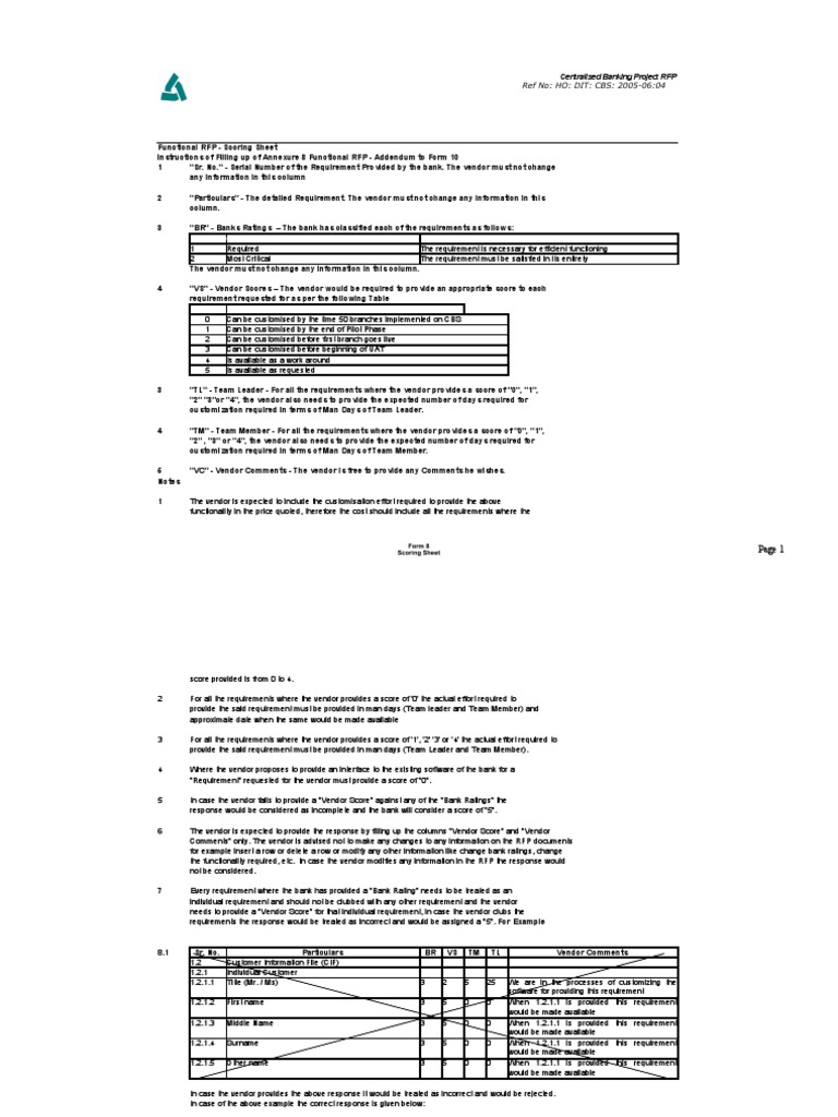 Form 08 - Functional RFP | PDF | Pension | Payroll