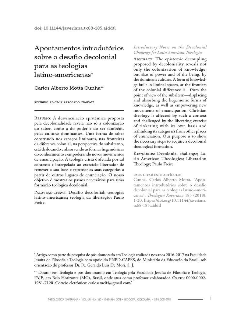 Decolonial Challenge for Latin American Theologies | PDF | Revelation ...