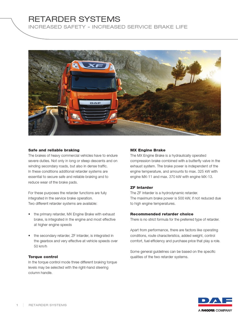 DAF Retarder Systems Overview | PDF | Brake | Engines