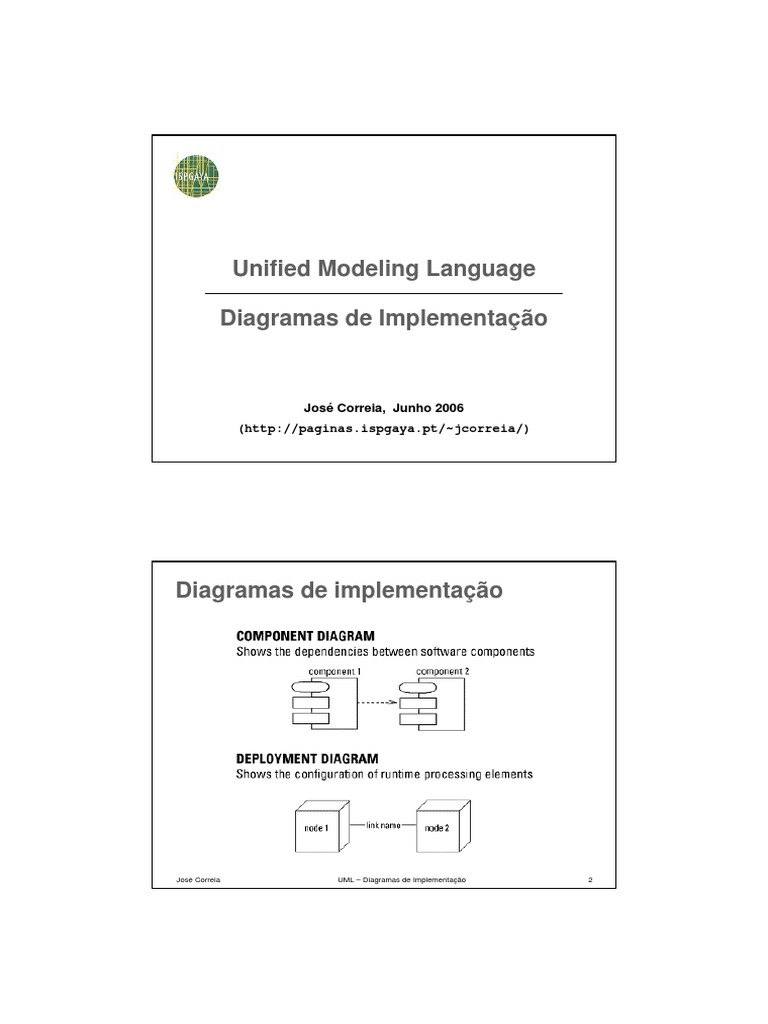 9b UML DiagramasImplementacao | PDF | Linguagem de modelagem unificada ...
