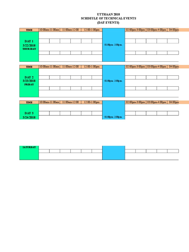 TECHNICAL Utthaan2018 EventsSchedule | PDF | Leisure