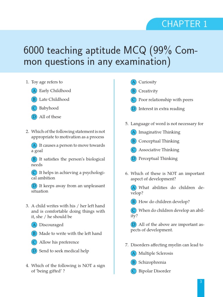 6000 Teaching MCQ Important PDF Teachers Child Development