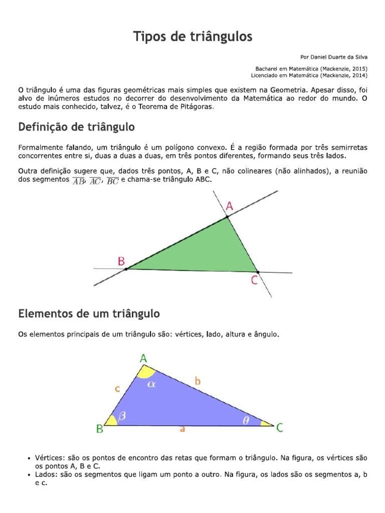 Tipos de Triângulos - Matemática - InfoEscola | PDF