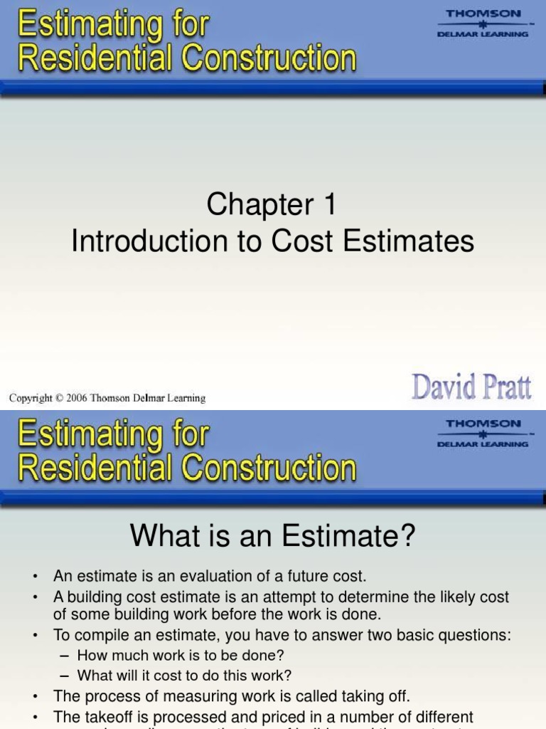 Introduction To Cost Estimates | PDF | Prices | Market (Economics)
