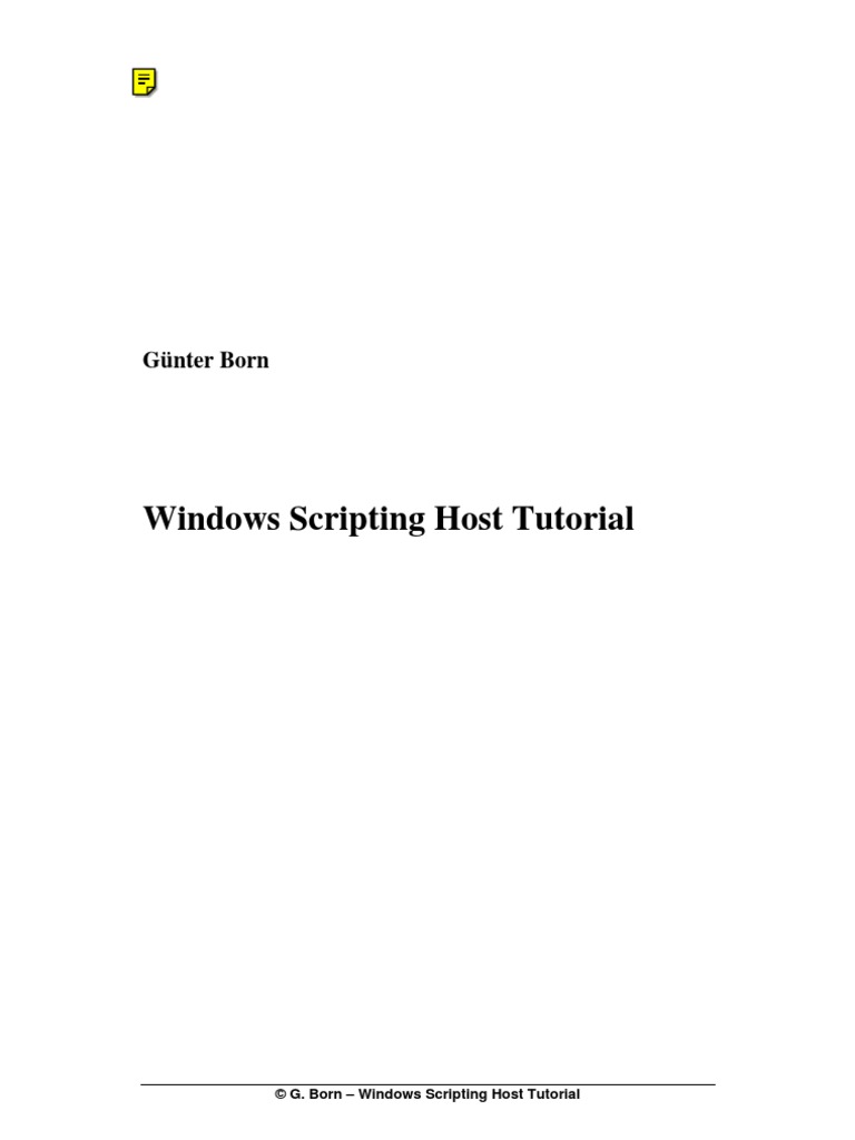 Windows Scripting Host Pdf Scripting Language Computing