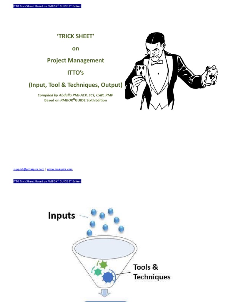 ITTO Trick Sheet 49 Process - Jan 18 V 1.0 PMBOK 6th Edition | PDF | Project Management | Risk