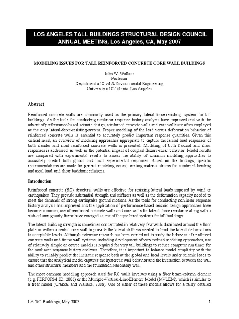 Los Angeles Tall Buildings Structural Design Council ANNUAL MEETING ...