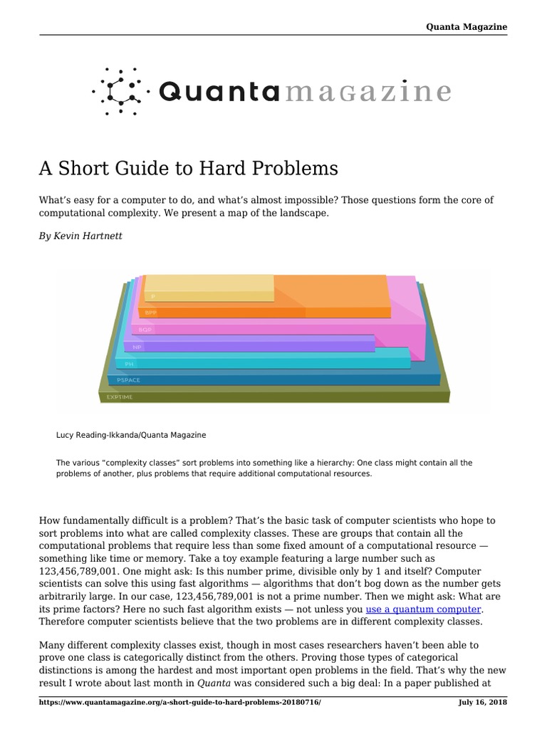 Complexity Classes Explained | PDF | Computational Complexity Theory ...