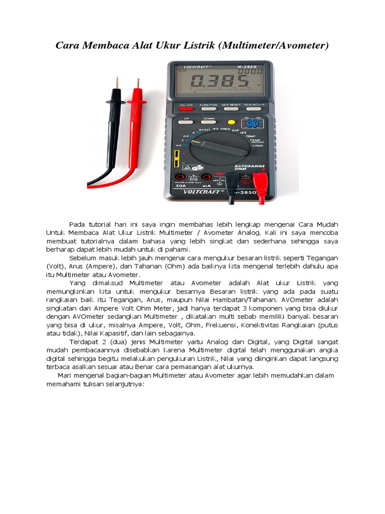 Cara Membaca Multimeter dan Avometer | PDF | Metode & Bahan Ajar | Sains & Matematika