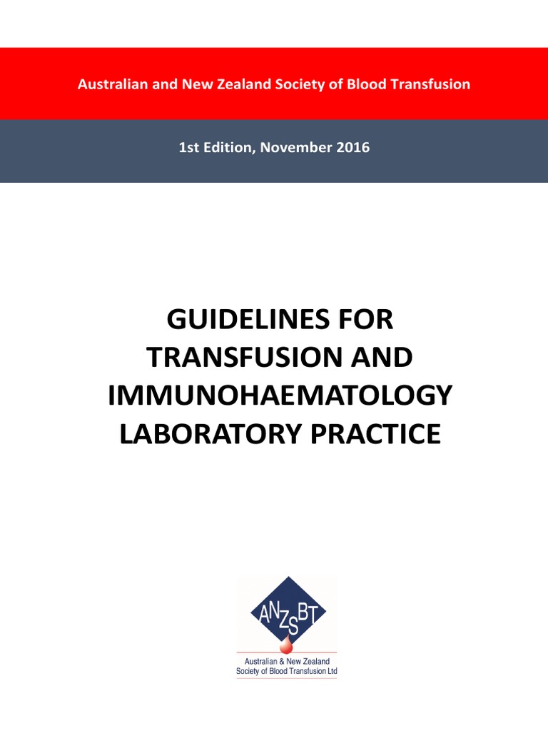Guidelines For Transfusion and Immunohaematology Laboratory Practice ...