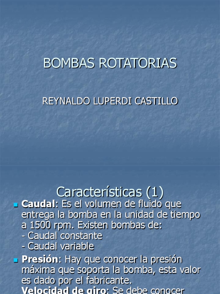 Bombas Rotatorias | PDF | Engranaje | Viscosidad