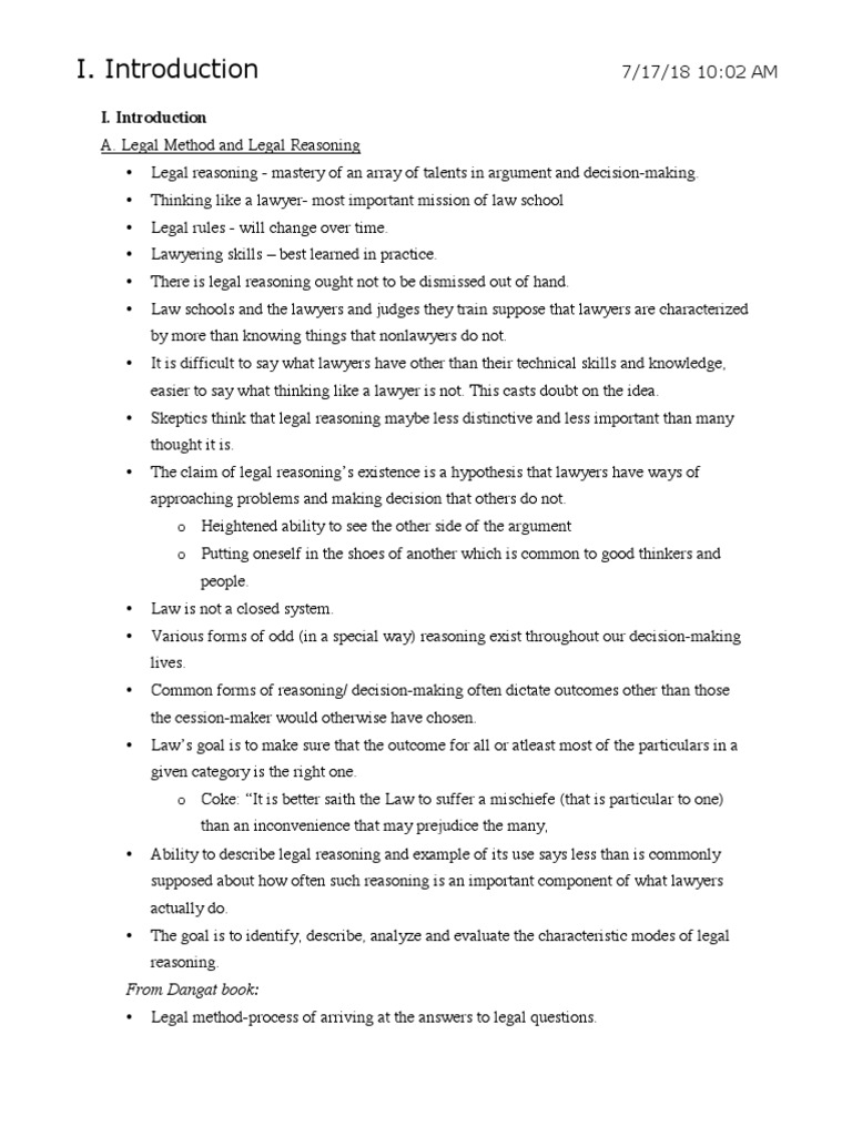Legal Method Notes | PDF | Precedent | Common Law