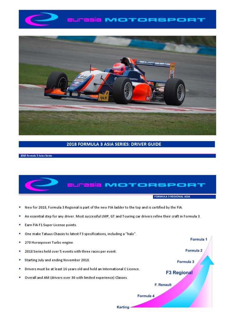 2018 F3 Asian Series Driver Guide | PDF | Formula Racing | Formula One