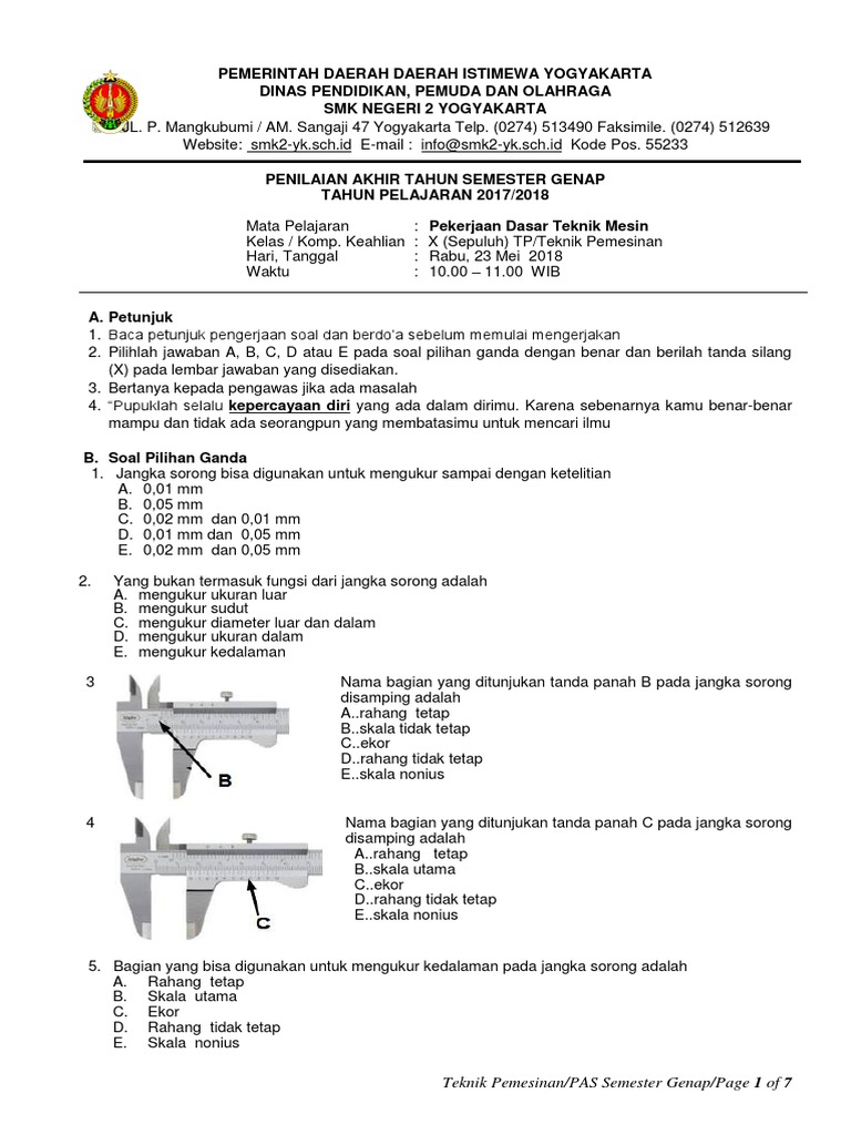 Soal Pat PDTM Genap Mei 2018 | PDF
